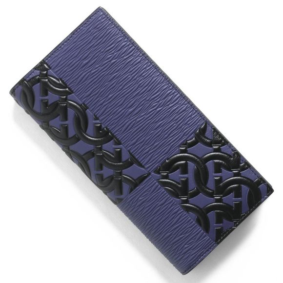 Salvatore Ferragamo | Bags | Ferragamo Long Wallet Golfo Blue Black ...